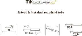 MK Lůžkoviny Tyč na sprchový závěs 70/120 cm - chromová