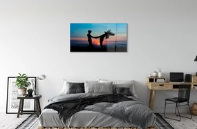 akrylový obraz Lidé nebe západ 100x50 cm