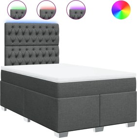 Box spring postel s matrací tmavě šedá 120x190 cm textil 3292735