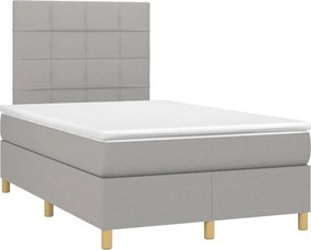 vidaXL Box spring postel s matrací a LED 120 x 200 cm textil [3135421] Barva: světle šedá