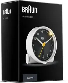Braun BC01 bílá  černá / Klasický budík / 1x AA baterie
