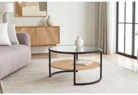 Noela Skleněný konferenční stolek s černým rámem VITREA 45