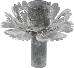 Zinkový antik kovový dekorační svícen květina na láhev Décor - Ø 7*7cm