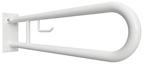 Bemeta HELP: Sklopný úchyt ve tvaru U s držákem TP bez krytky, 750 mm, bílý - 301406304
