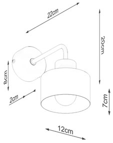Sollux SL.1129 - Nástěnná lampa SAVAR 1xE27/60W/230V černá