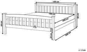 Manželská postel 140 cm GERNE (s roštem) (bílá). 1007291