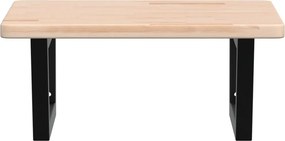Deska pod umyvadlo nástěnná ocel a masivní dubové dřevo 3302383