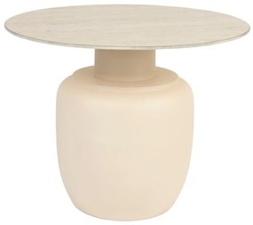 OnaDnes -20% White Label Béžový keramický odkládací stolek WLL KARULA 47 x 60 cm