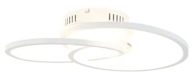 Stropní svítidlo bílé 45 cm včetně LED 3stupňové stmívatelné - Rowin