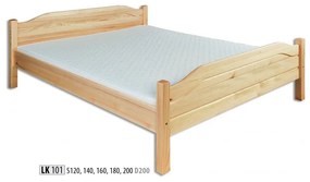 Drewmax Dřevěná postel 140x200 LK101 olše