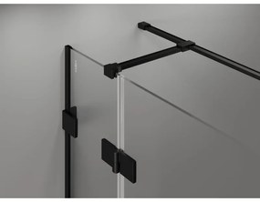 Mexen Lunar T pravostranný výklopný sprchový kout 115 x 80 cm, čiré sklo, černá matná, 834T-115-080-70-00-P