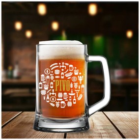 PIVO-KRUH - pivní sklenička 0,5