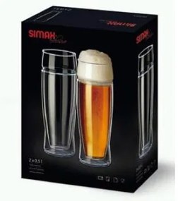 SIMAX PIVNÍ SKLENICE S DVOJITOU STĚNOU 500ML SADA 2KS