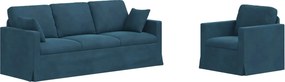 Set pohovek 2 ks Modrá samet 3407603
