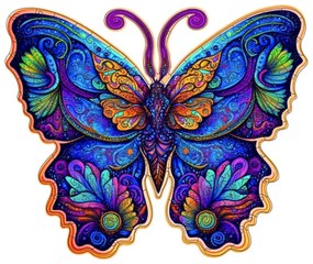 Dřevěné puzzle - motýl Varianta: Motýl A5 - 65 dílků (14x21 cm)