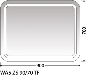 INTEDOOR zrcadlo s LED osvětlením WA5 ZS 90/70 TF