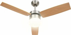 vidaXL Stropní ventilátor světlo a dálkový ovladač 108 cm světle hnědý [51491] Barva: tmavě hnědá
