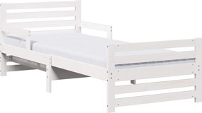 Rám postele s rozšiřitelnou matrací s čelo Bílá 80 x 200 cm 3385947