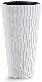 PROSPERPLAST Květináč - SANDY SLIM Průměr: 34,9 cm, Barva: bílá