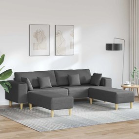 Pohovka 3 ks Tmavě šedá textil 3335163