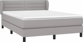 Box spring postel s matrací světle šedá 140 x 200 cm textil 3126325