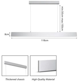 Brilagi - LED Stmív. lustr na lanku SLIMLINE LED/40W/230V 3000-6000K stříbrná+DO