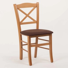 Stima Židle CLAYTON s čalouněným sedákem Odstín: Moření Dubové, Látky: LUX hnědá 12