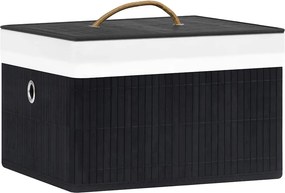 Bambusové úložné boxy 4 ks černé 320769