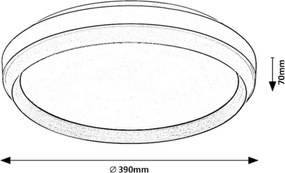 Rabalux Hnědé stropní LED svítidlo Fontana 390mm 24W 71159