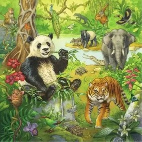Ravensburger Zvířata v džungli / 3x49 dílků / od 5 let