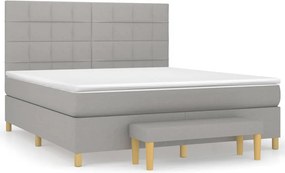 Box spring postel s matrací světle šedá 180 x 200 cm textil 3137173