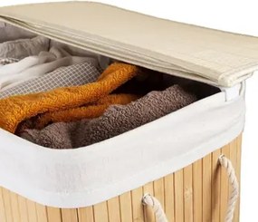 Compactor Bamboo XXL 105 L - 2dílný / Bambusový koš na prádlo s víkem