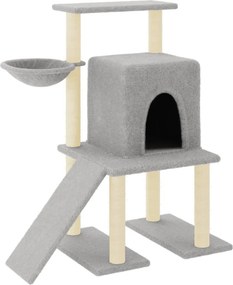 Škrabadlo pro kočky se sisalovými sloupky světle šedé 96,5 cm 172077