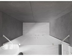 Mexen Velar Duo, posuvné sprchové dveře do otvoru 180 cm, 8mm sklo námraza, bílá matná, 871-180-000-32-20