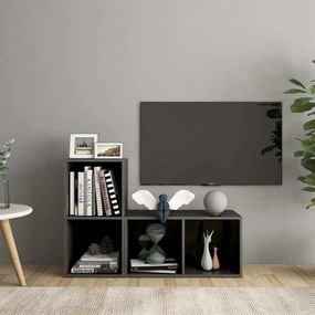 vidaXL TV skříňky 2 ks 72 x 35 x 36,5 cm dřevotříska [3079943] Barva: šedá s vysokým leskem