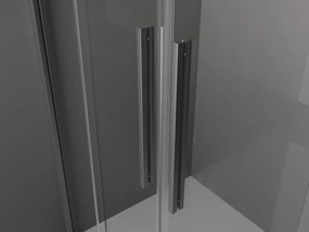 Mexen Velar L Duo, sprchový kout s posuvnými dveřmi 100 x 90 cm, 8mm čiré sklo, broušený grafit, 871-100-090-02-03-95