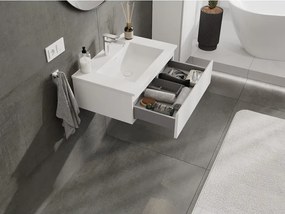 Mexen Orio, koupelnová skříňka 70 cm s umyvadlem Otis, 1 zásuvka, bílá matná, 91A10-07023-1-BF01-W18M01