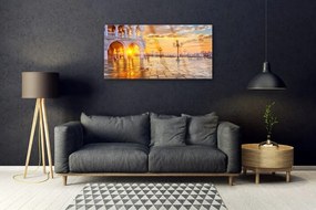 akrylový obraz Park Slunce Architektura 100x50 cm