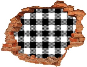 Wallmuralia Samolepící díra nálepka Černobílá mříž 90x70 cm