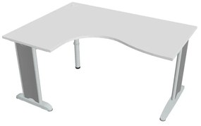 Stůl ergo oblouk pravý 160×120/80 cm - Hobis Flex FE 2005 P Dekor stolové desky: bílá, Barva nohou: Stříbrná