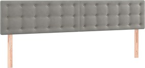 Box spring postel s matrací a LED světle šedá 200x200 cm samet 3134663