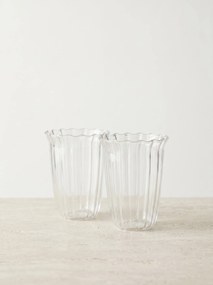 Sinsay - Sklenice s žebrováním a vlnitým okrajem 2 pack - clear