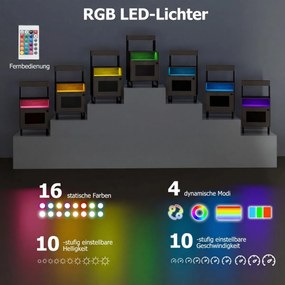 Costway Moderní noční stolek s LED osvětlením a horním tácem