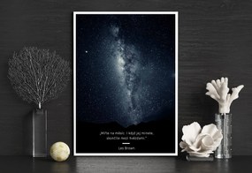 Pixada Miřte na měsíc - motivační obraz Velikost: A3 - 29,7x42 cm, Volba rámu: s černým rámem