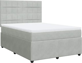 Box spring postel s matrací světle šedá 140x200 cm samet 3294658