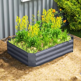 Vyvýšený záhon Outsunny z oceli, studený rám pro pěstování, zahradní květinový box, stohovatelný, pěstební záhon na zeleninu 120x90x30cm pro zahradu …