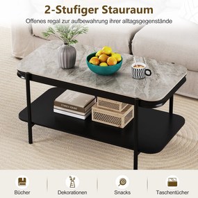 Costway Obdélníkový konferenční stolek Moderní Accent Table Grey