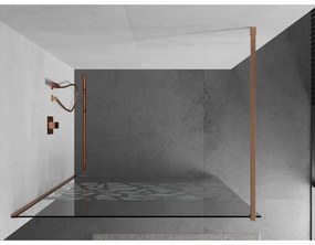 Mexen Kioto, sprchová zástěna Walk-In 100 x 200 cm, 8mm čiré sklo bílý vzor, ​​měděný matný profil, 800-100-101-65-85