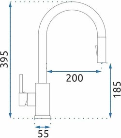 Rea Paul, 1-komorový nerezový dřez 600x480x185 mm, měděná matná, ZLE-06017