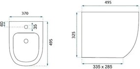 Rea Carlo Mini, závěsný bidet, černá lesklá, REA-C6380